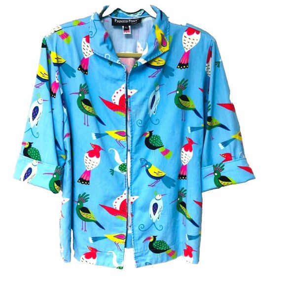 Pained Pony | Jackets & Coats | Whimsical Tropical Bird Jacket Womens ...